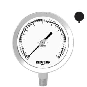 Reotemp® Stainless Steel Industrial Process Gauge with 4.5" Dial (PT45T ...